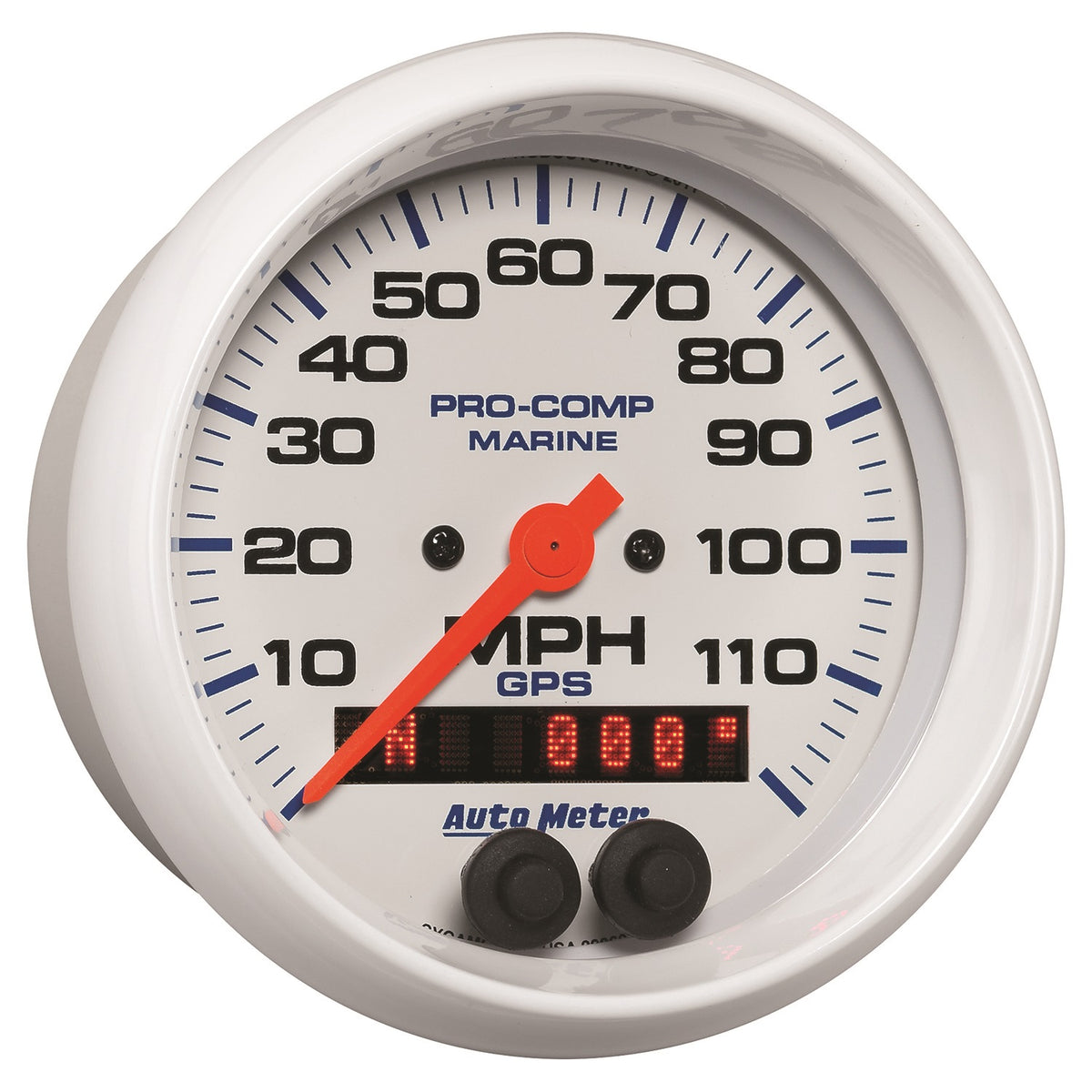 AutoMeter Gauge GPS Speedometer 3-3/8in 120 MPH Marine White Gauge (20 ...