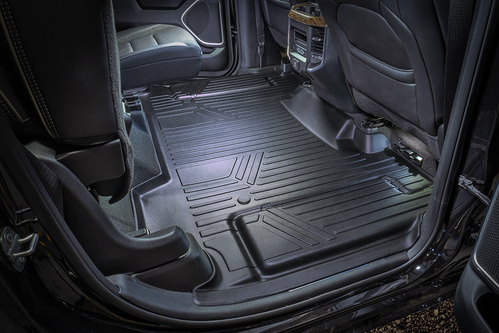 SMARTLINER Floor Mats 2nd Row Liner Black 19-22 Ram 1500 Crew Cab 1st ...