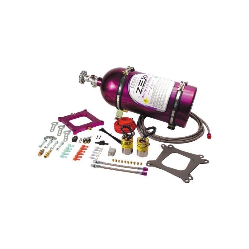 ZEX Square Flange Perimeter Plate Nitrous System with Purple Bottle (8 ...